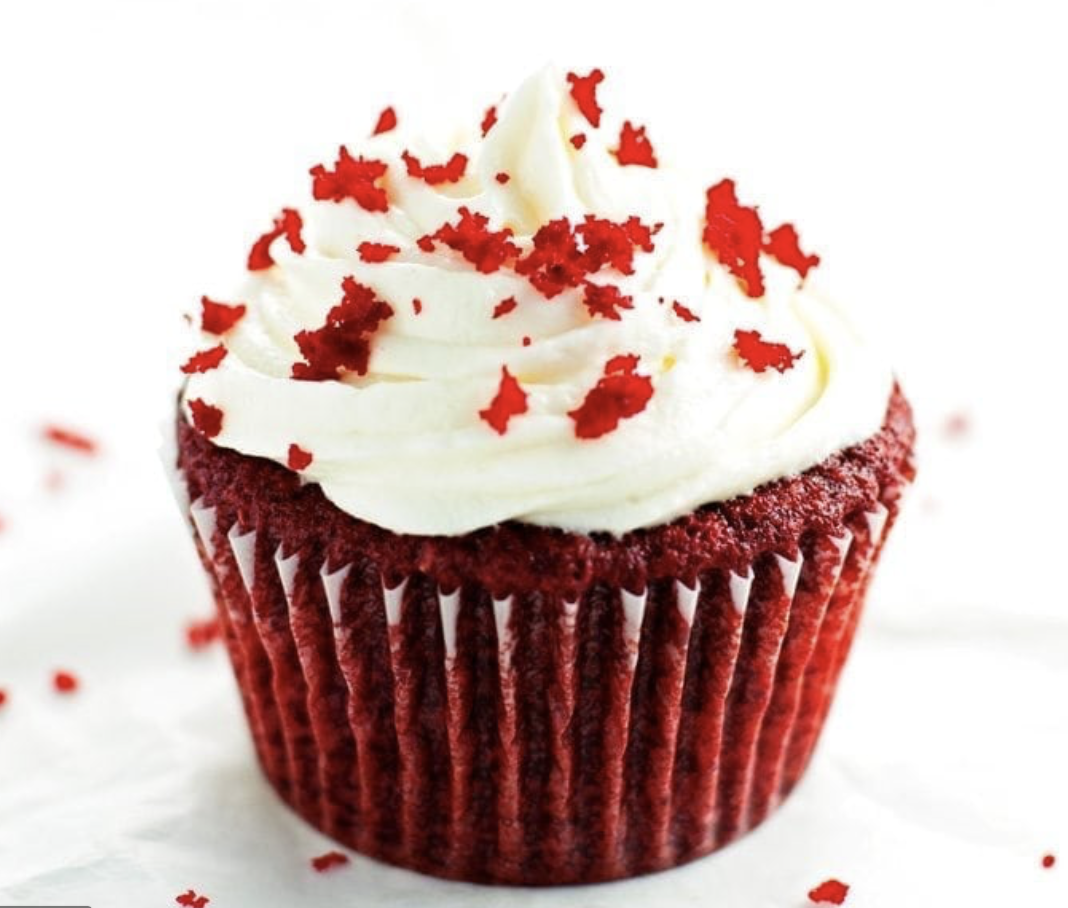 Red Velvet Cupcake White Background
